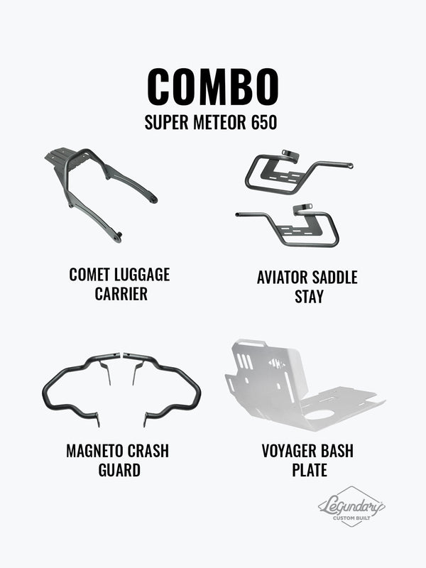 LCB SUPER METEOR 650 MEGA COMBO MAGNETO CRASH GUARD, AVIATOR SADDLE ST – Moto Marvels